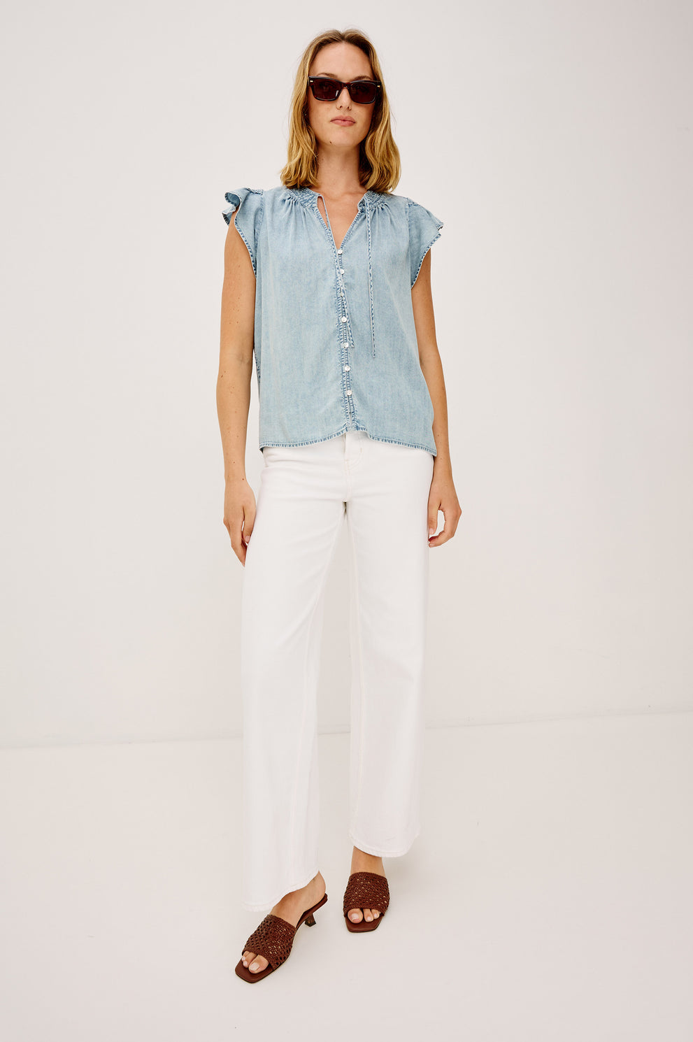 AVIVA TOP - BLEACHED INDIGO – Rails Canada