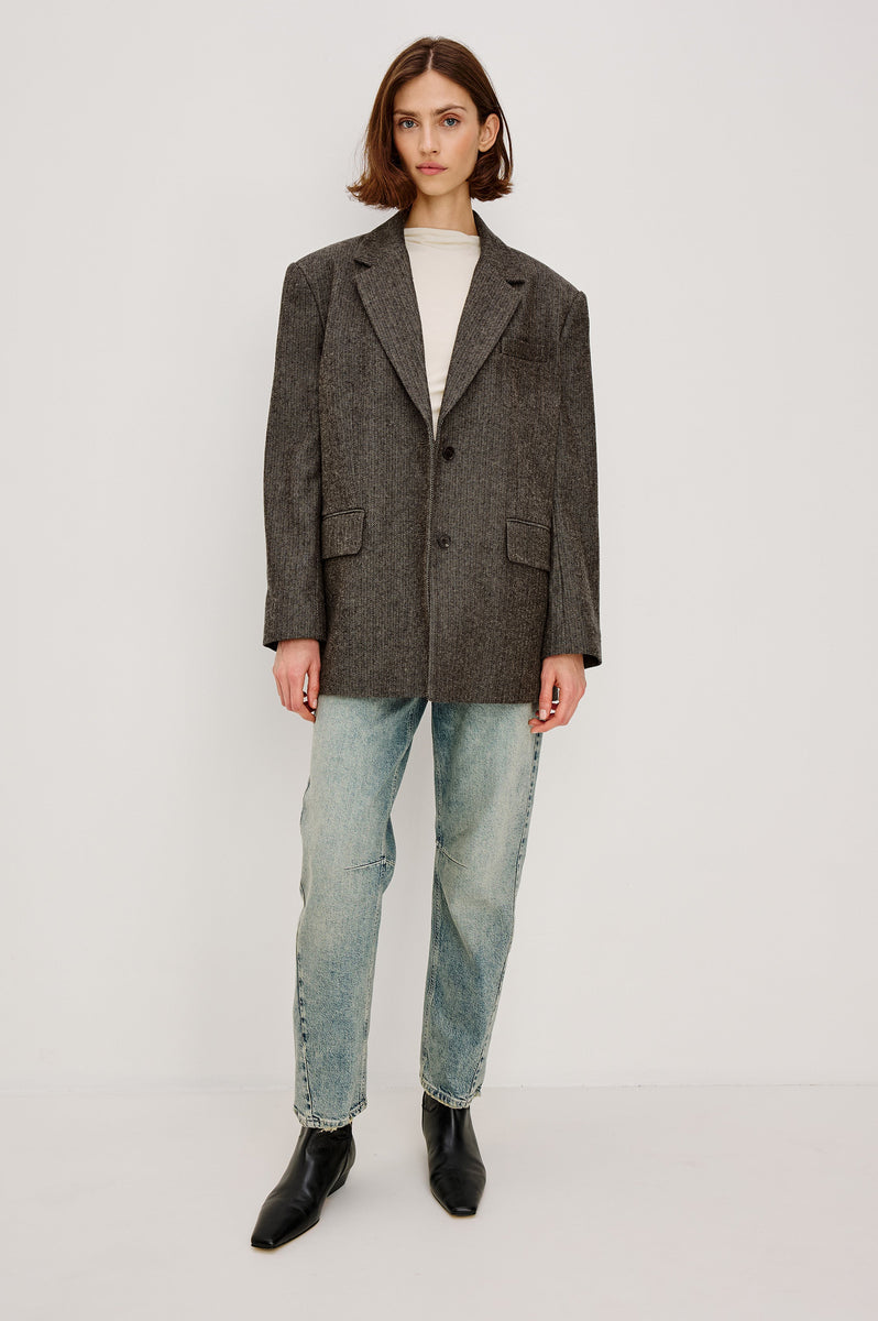 BRIDGES BLAZER - CAMEL BLACK HERRINGBONE – Rails Canada