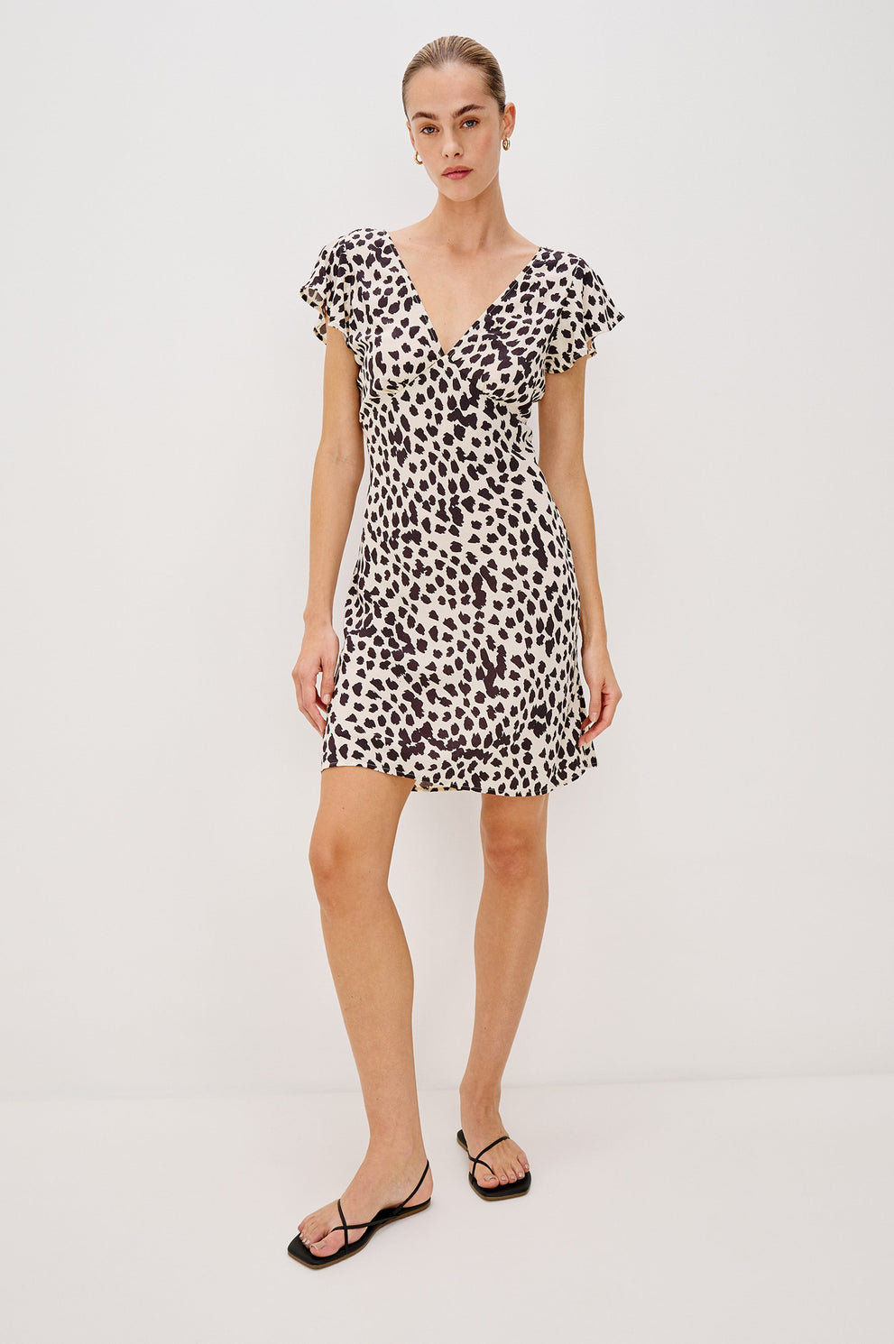 GIGI DRESS - TAUPE SPOTTED – Rails Canada