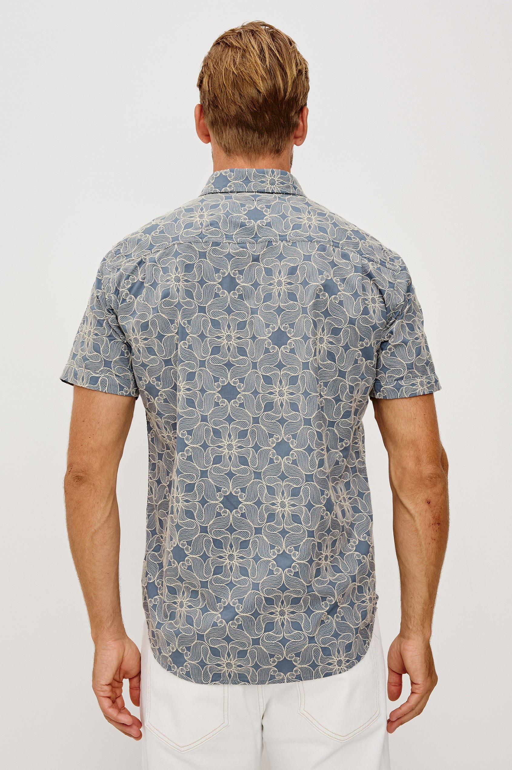 HALE SHIRT - WHIRLING DAISY STEEL – Rails Canada