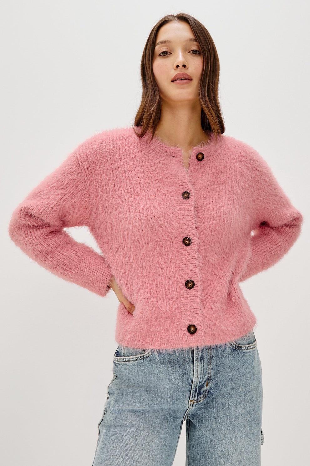 MELO CARDIGAN - HEATHER PINK – Rails Canada