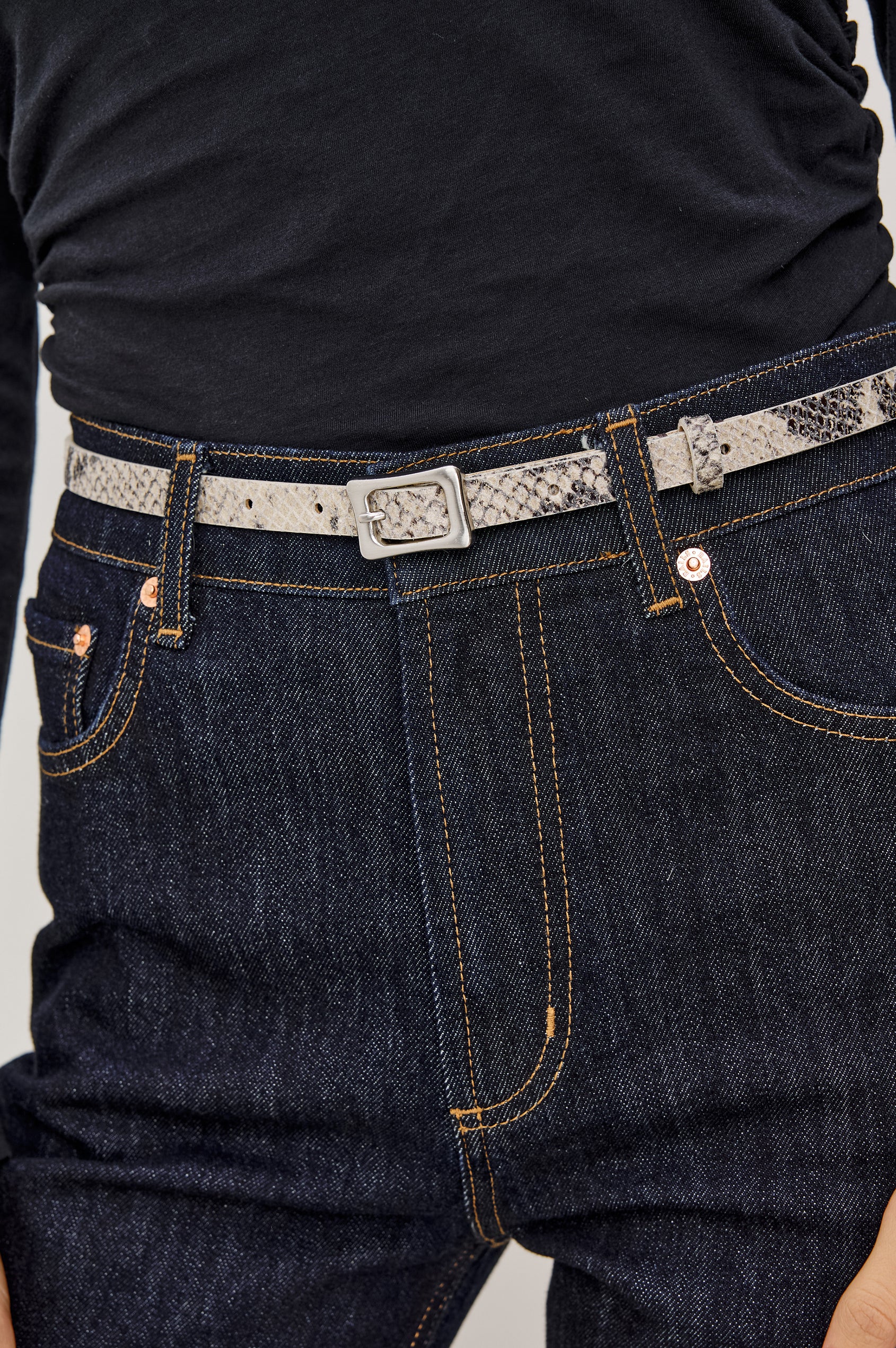 REMI BELT MINI - ECRU PYTHON – Rails Canada