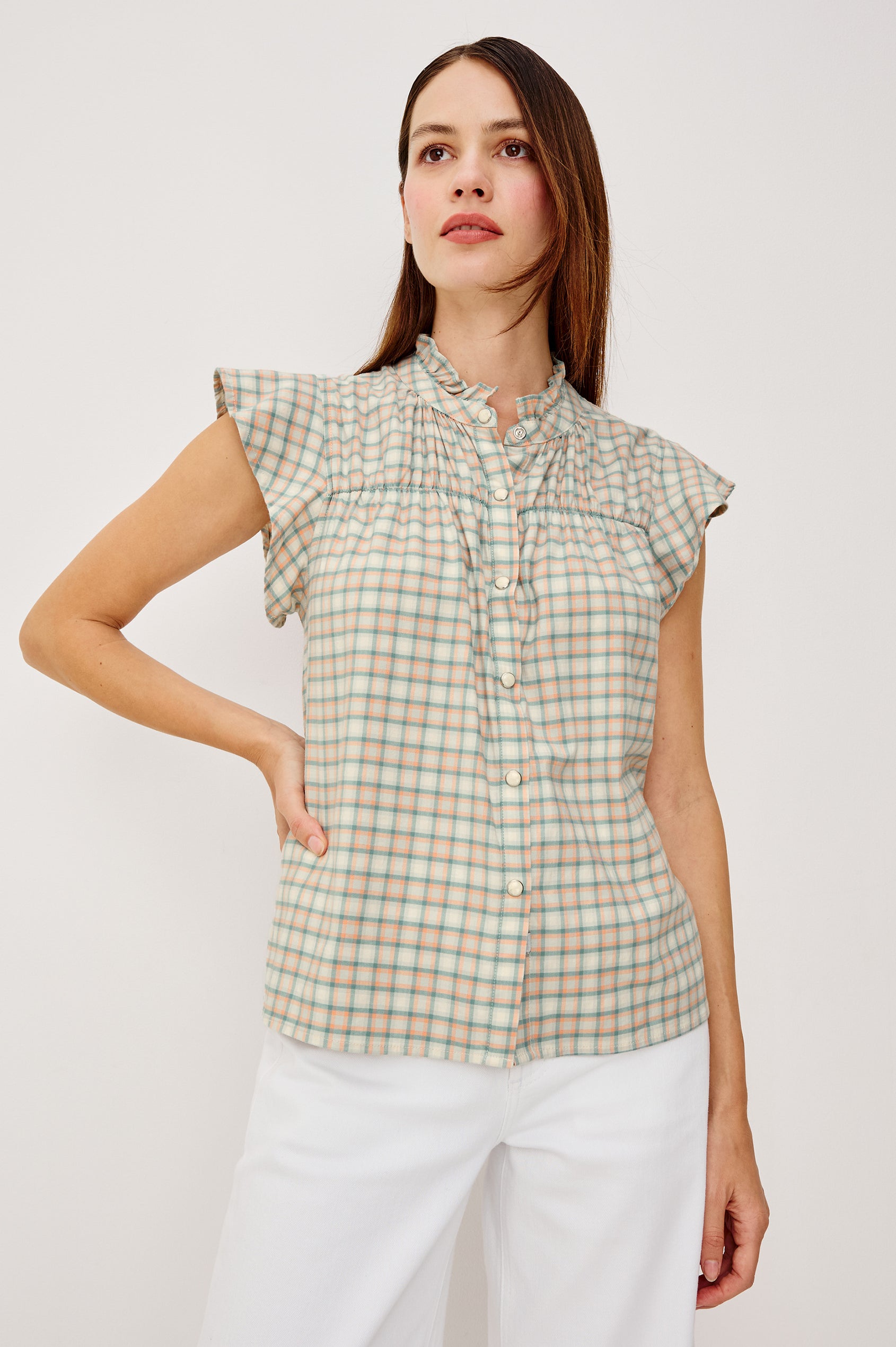 RUTHIE TOP - JULEP MINT CHECK – Rails Canada